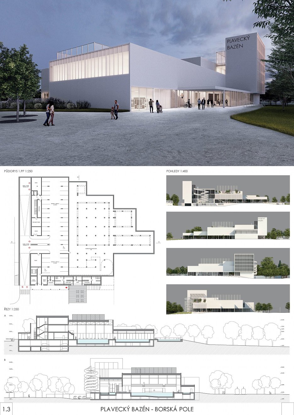 Plavecký bazén Borská pole, Plzeň - výsledky súťaže | Archinfo.sk